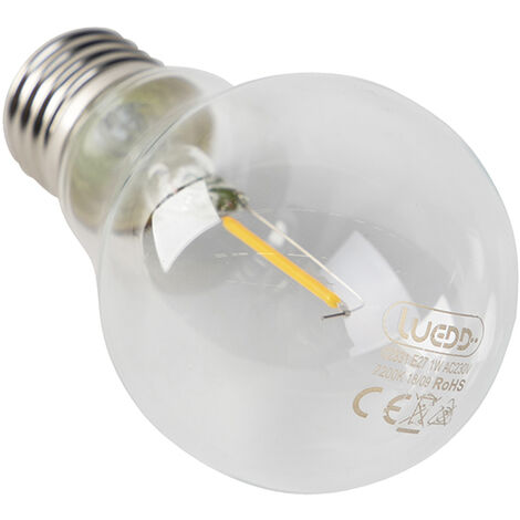 Set of 5 E27 LED Bulbs A60 1W 80LM 2200K