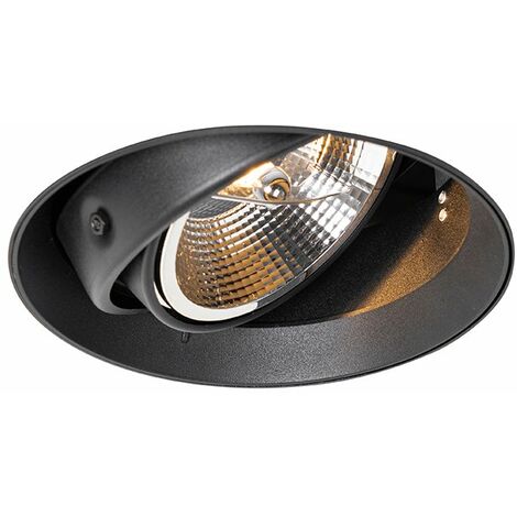Modern Recessed Spotlight Black GU10 AR111 Round Trimless - Oneon