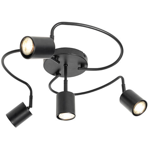 Modern ceiling spotlight black adjustable 4-light - Java