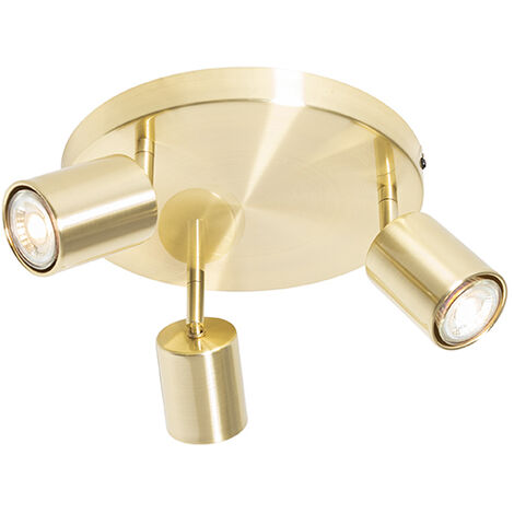 Modern Ceiling Light Brass Adjustable Round 3-Light - Java