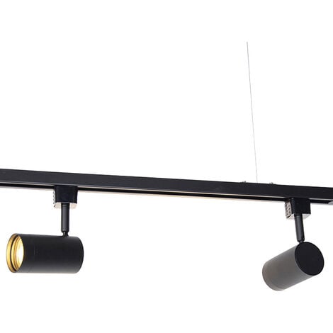 Modern Hanging Track Lighting with 5 Spotlights Black 1-Phase - Iconic ...