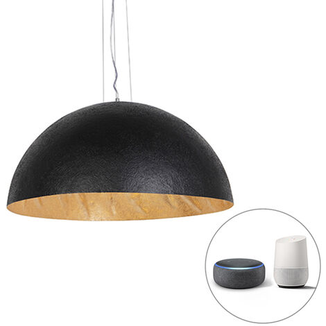 Smart Pendant Light Black with Gold 70 cm Incl. Wifi A60 - Magna