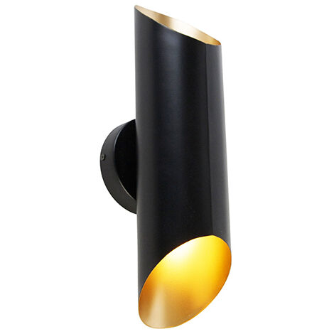 Wall Light Black with Gold Interior 2-Light - Whistle