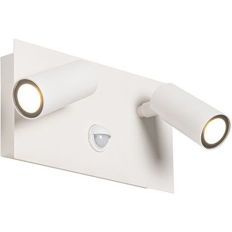 Outdoor Wall Light White Incl. LED 2-Light Motion Sensor - Simon