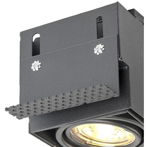 Set of 12 Recessed Spotlights Black GU10 Tiltable Trimless - Oneon