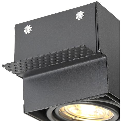 Set of 12 Recessed Spotlights Black GU10 Tiltable Trimless - Oneon