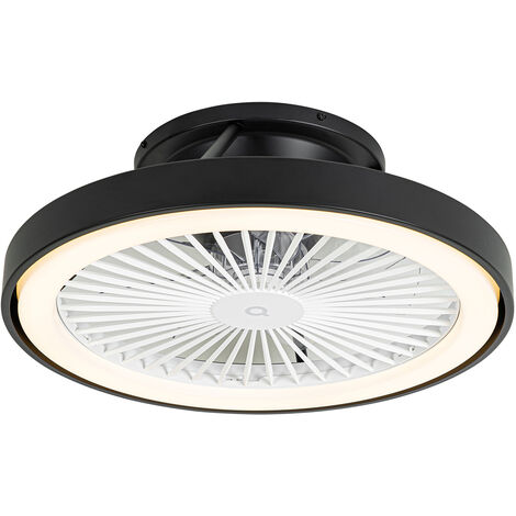 Smart Ceiling Fan Black 54cm incl. LED Dimmable with Remote Control - Dave