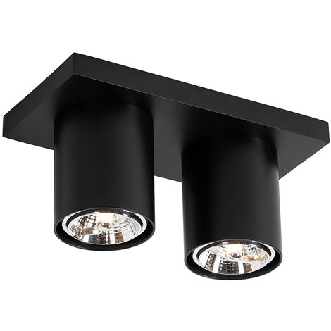 Modern Ceiling Spot Black 2-Lights - Tubo