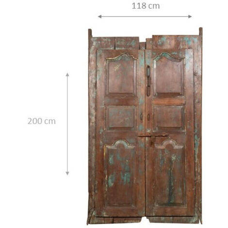 Porta portone in legno massello e ferro da interno o da esterno vecchia ...