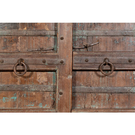 Porta portone in legno massello e ferro da interno o da esterno vecchia ...