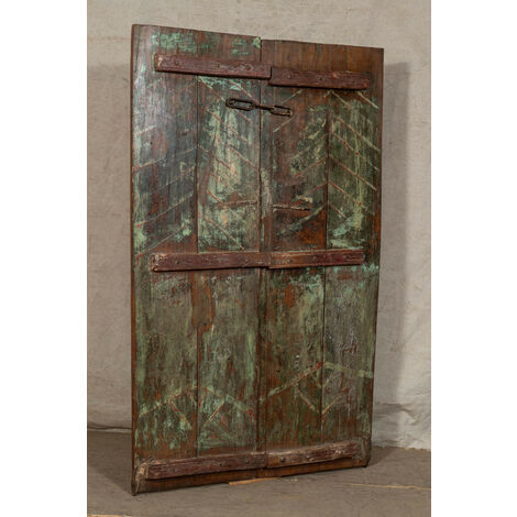 Porta portone in legno massello e ferro da interno o da esterno vecchia ...