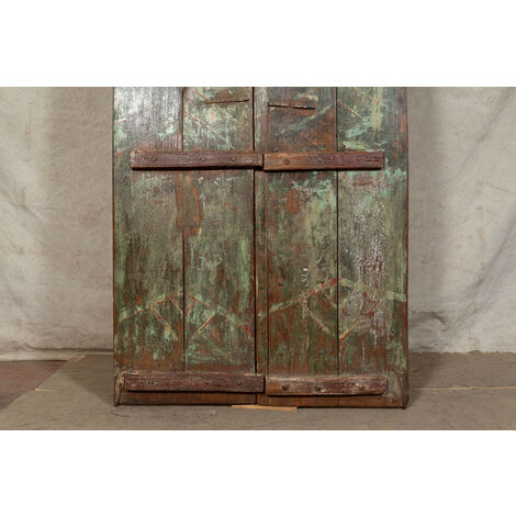 Porta portone in legno massello e ferro da interno o da esterno vecchia ...
