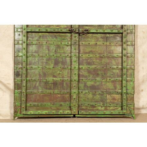 Porta portone in legno massello e ferro da interno o da esterno vecchia ...