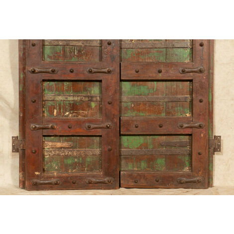 Porta portone in legno massello e ferro da interno o da esterno vecchia ...