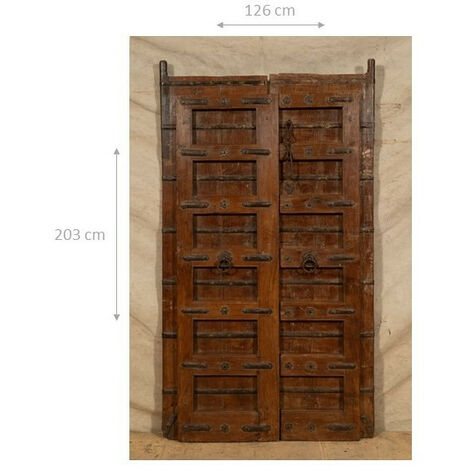 Porta portone in legno massello e ferro da interno o da esterno vecchia ...