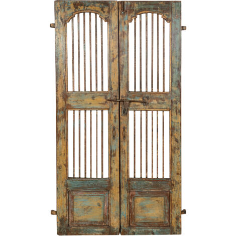 Porta portone in legno massello e ferro da interno o da esterno vecchia ...