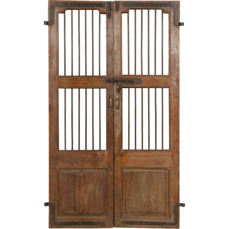 Porta portone in legno massello e ferro da interno o da esterno vecchia ...