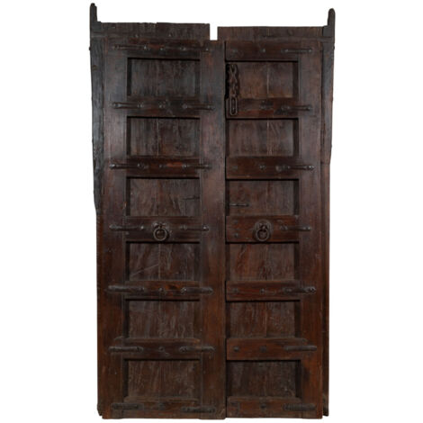 Porta portone in legno massello e ferro da interno o da esterno vecchia ...