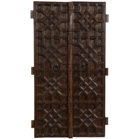 Porta portone in legno massello e ferro da interno o da esterno vecchia ...
