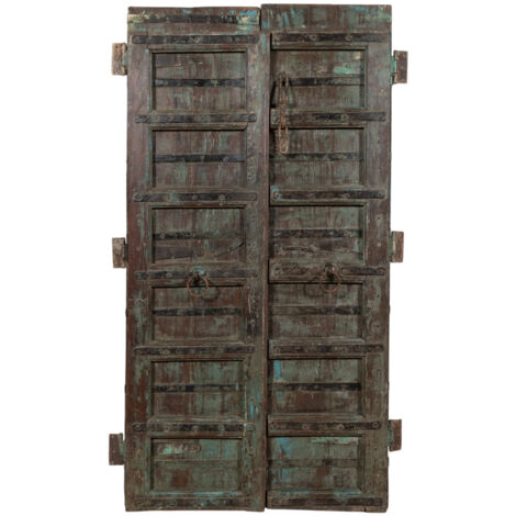 Porta portone in legno massello e ferro da interno o da esterno vecchia ...