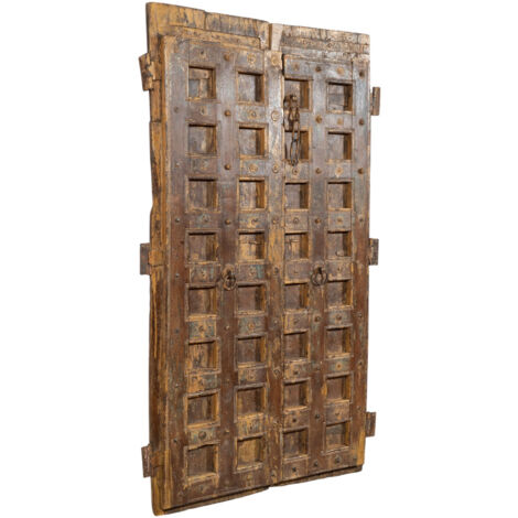 Porta portone in legno massello e ferro da interno o da esterno vecchia ...
