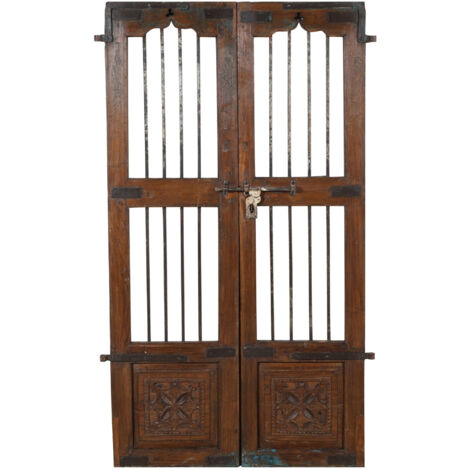 Porta portone in legno massello e ferro da interno o da esterno vecchia ...
