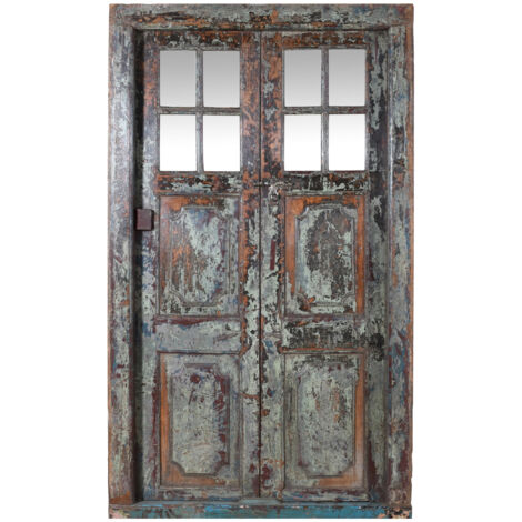 Porta portone in legno massello e ferro da interno o da esterno vecchia ...