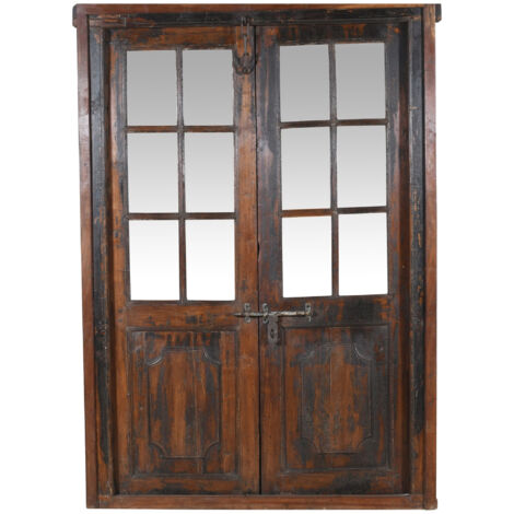 Porta portone in legno massello e ferro da interno o da esterno vecchia ...