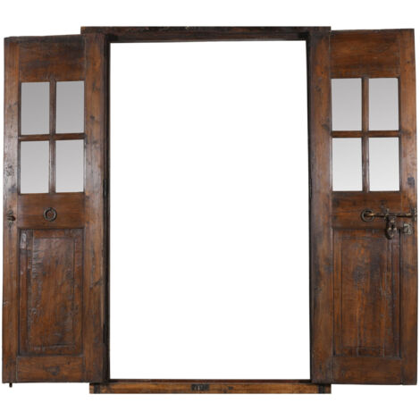 Porta portone in legno massello e ferro da interno o da esterno vecchia ...