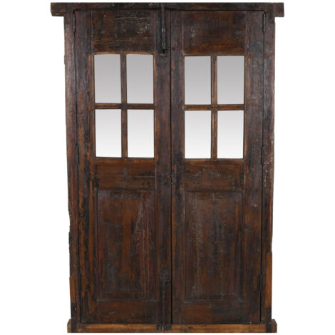 Porta portone in legno massello e ferro da interno o da esterno vecchia ...