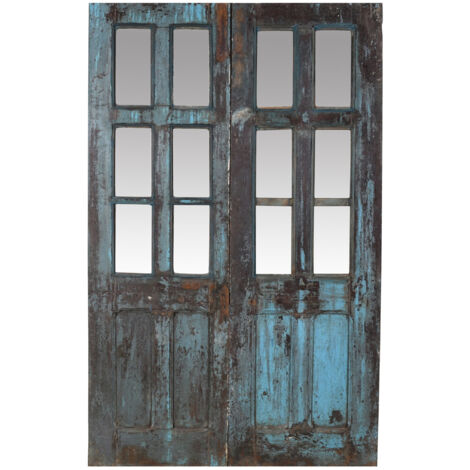 Porta portone in legno massello e ferro da interno o da esterno vecchia ...