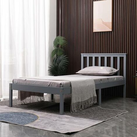 WestWood Single Bed Durable Solid Pine Frame Low Foot End Wood Slat ...