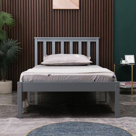 WestWood Single Bed Durable Solid Pine Frame Low Foot End Wood Slat ...