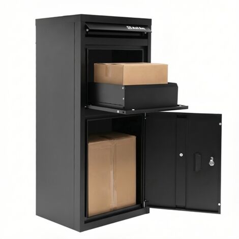 Lockable Parcel Drop Box 101cm Large Secure Outdoor Metal Delivery Box ...