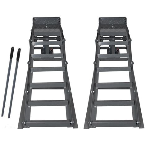 SwitZer Metal Vehicle Car Ramp Lift With 2 Ton Hydraulic Jack 1 Pair ...