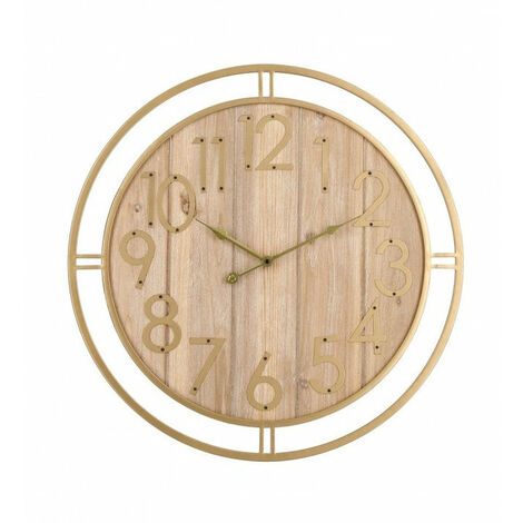 Orologio da Muro Ø 60 cm Ticking in Acciaio Oro e Legno