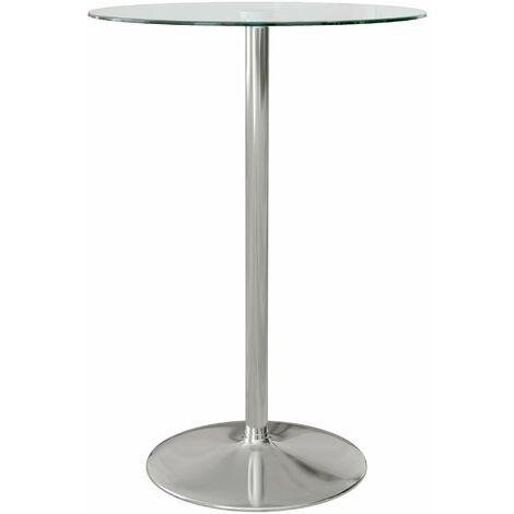 Tavolo Alto da Bar Moderno Rotondo con Base Ø70x102 cm in Acciaio e ...