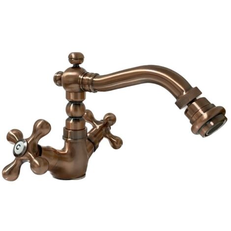Rubinetto Miscelatore Bidet in Ottone Lecce Classic Rame Antico