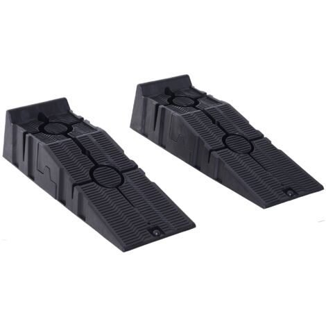 Set 2 Rampe per Auto Max 5 Tonnellate 91x30x21 cm in Plastica Neri