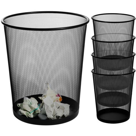 Cestino Gettacarte da 5 Pz 20x33 cm in Metallo Nero