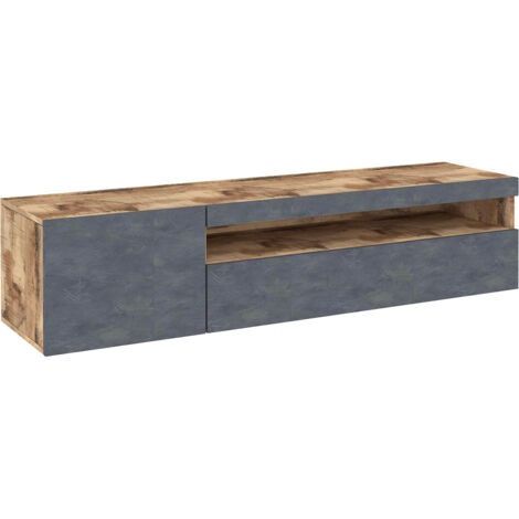 Mobile TV 2 Ante 154,9x40x36,5 cm Daiquiri Acero Pereira e Ardesia