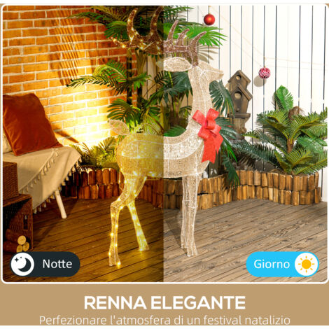 Decorazione Natalizia da Interno ed Esterno 66x25x135 cm a Forma di ...