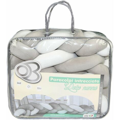 Paracolpi Treccia per Culla Riduttore 2m Dolce Nanna Grigio