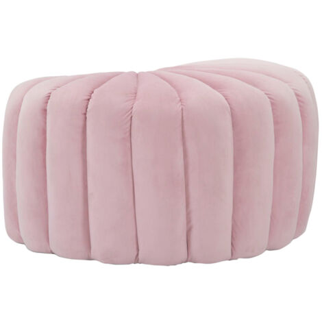 Puff Shell Rosa 80x54x42 cm in Legno Spugna e Poliestere Rosa
