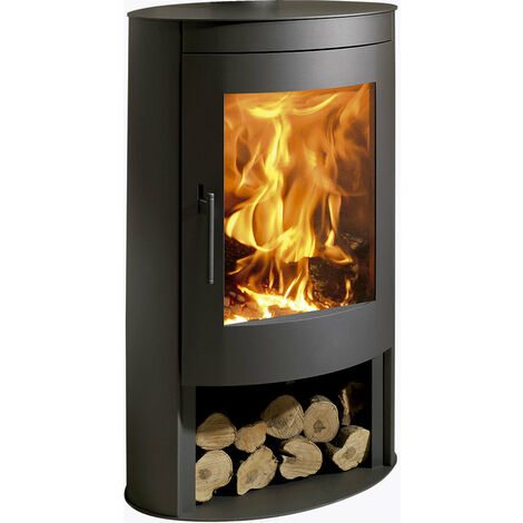 Stufa a Legna 8,7 kW 104,8x60,5x49 cm Oval Nera