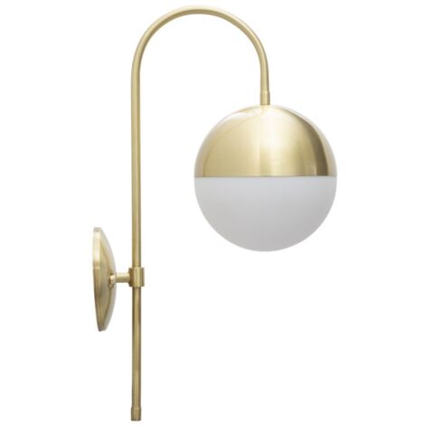 Lampada da Muro Glamy Street 19x31x51 cm in Ferro e Vetro Oro e Bianco