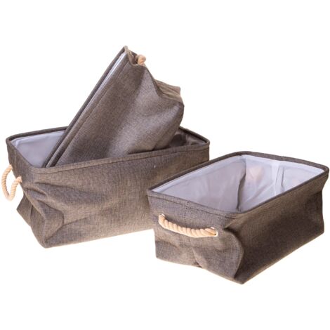 Set 3 Contenitori in Tessuto 45 cm