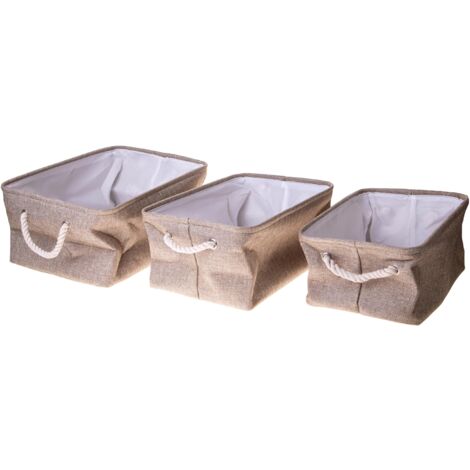 Set 3 Contenitori in Tessuto 45 cm