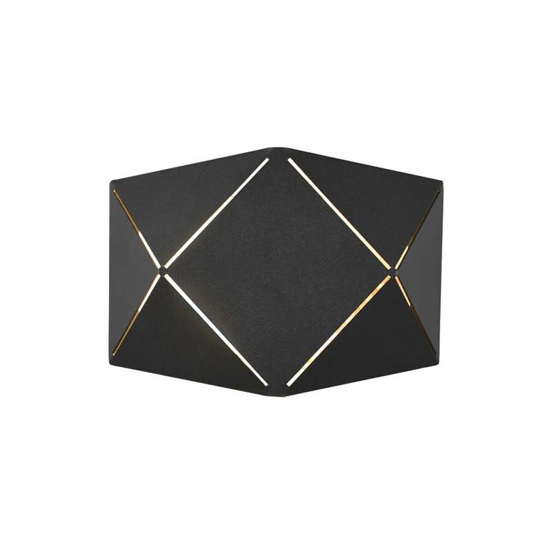 Applique LED en métal noir Zandor avec découpes au laser L. 18cm