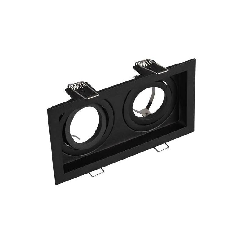 Kenai Projecteur Encastrable Double Rectangulaire Orientable Noir L. 17,2Cm